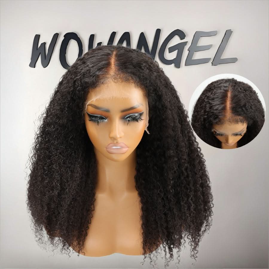WOWANGEL 4C Edges Hairline 360 Invisible Strap HD Lace Wig Deep Curly ...