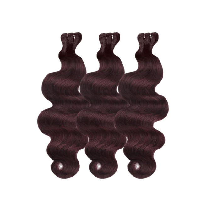 Burgundy 99J Human Hair Bundles | 3pcs Straight/Body Wave – wowangel